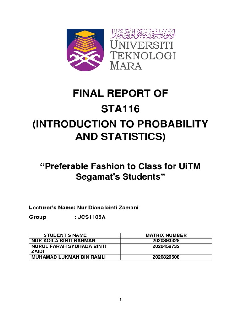 Final Report of Sta116 | PDF | Sampling (Statistics) | Survey Methodology