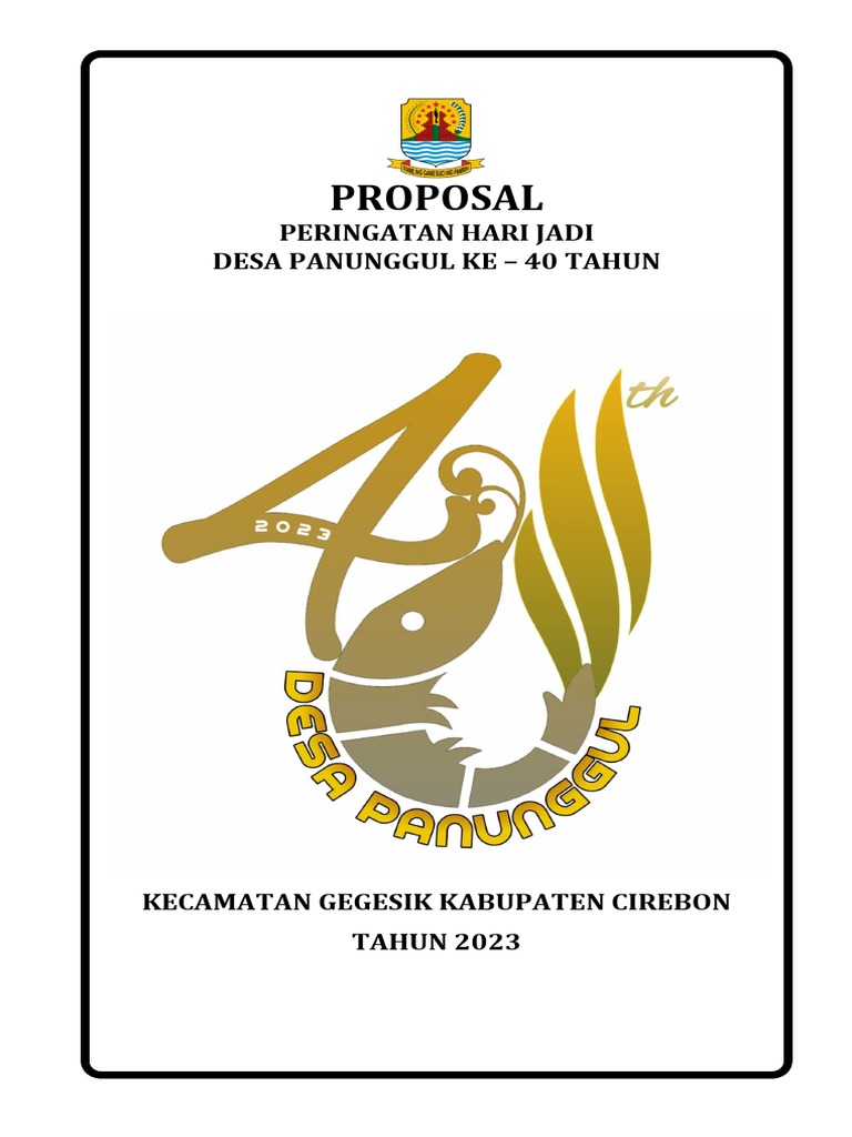 Proposal Hari Jadi Desa Panunggul Ke-40 Tahun (Luar Desa) | PDF
