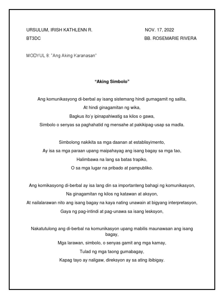 Ang Aking Karanasan - FILDIS | PDF