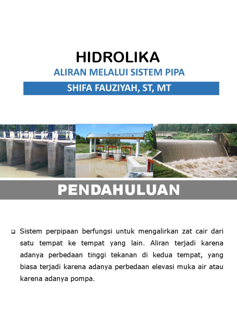 Hidrolika - Aliran Melalui Sistem Pipa | PDF
