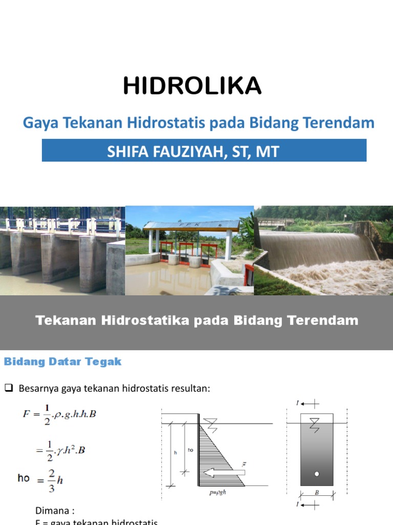 Pertemuan 2 - Hidrostatika Pada Bidang Datar Tegak | PDF