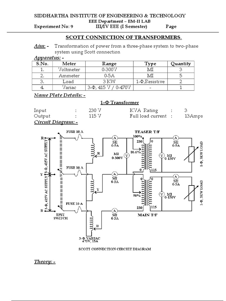 Scott Connection | PDF | Transformer | Power Engineering