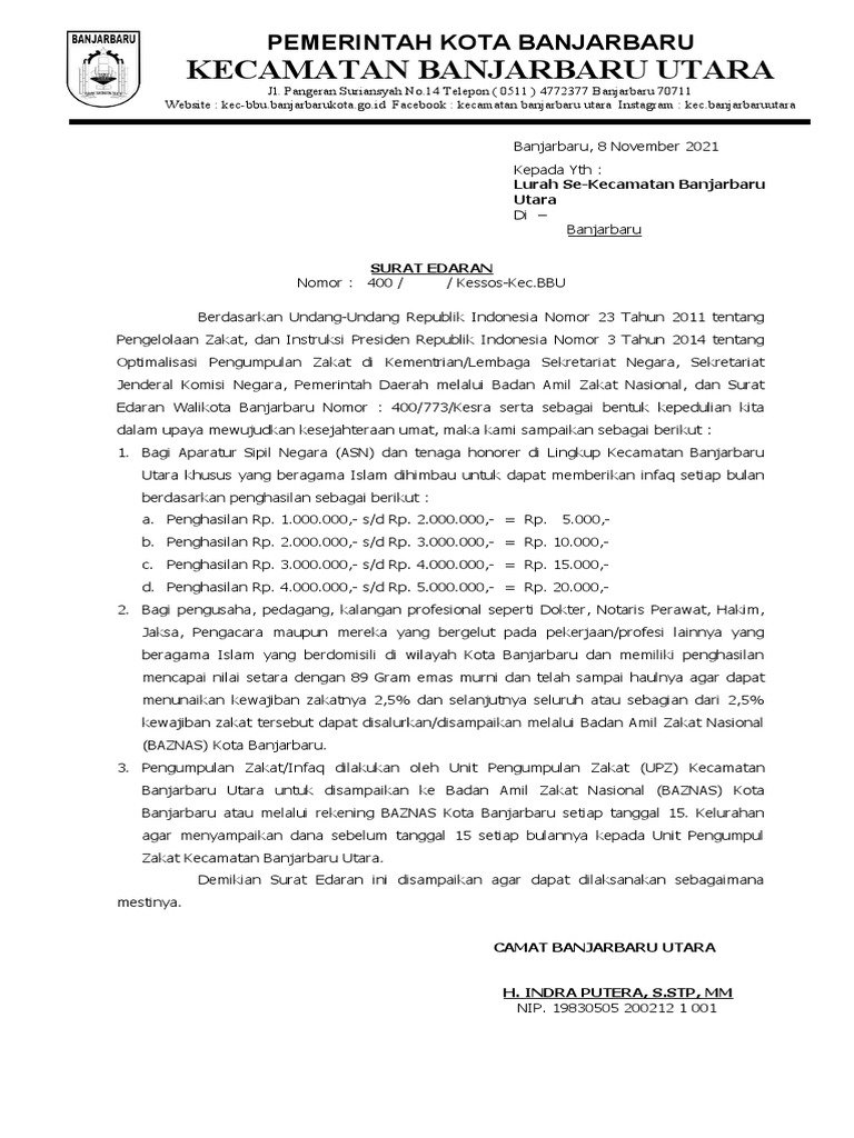 Surat Edaran Baznas | PDF Surat Edaran Baznas | PDF