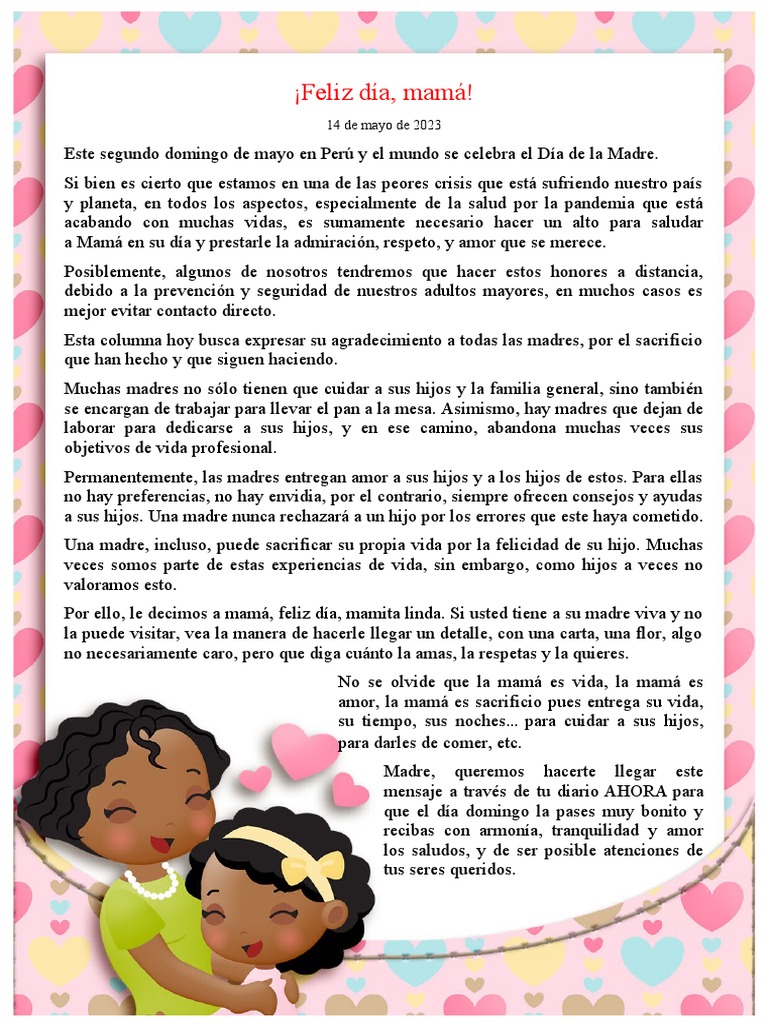 PERIODICO DIA DE LAS MADRES | PDF | Perú | Amor