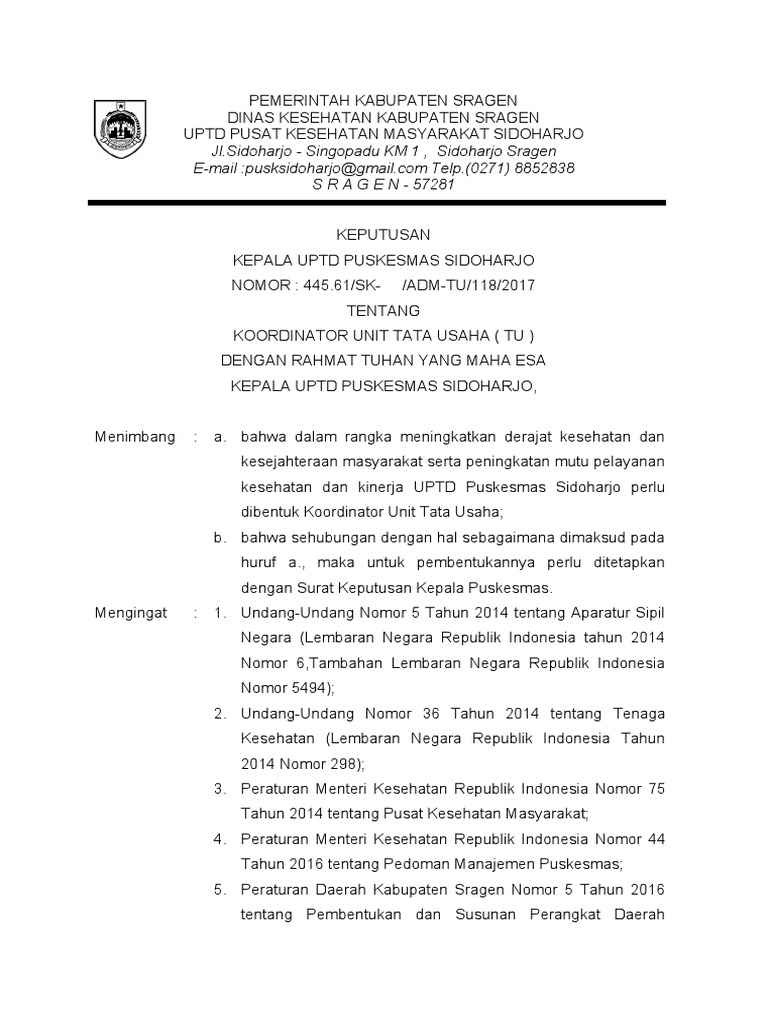 SK - Koordinator Program | PDF | Bisnis