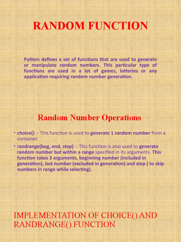 Revision Tour Random Number | PDF | Function (Mathematics) | Color