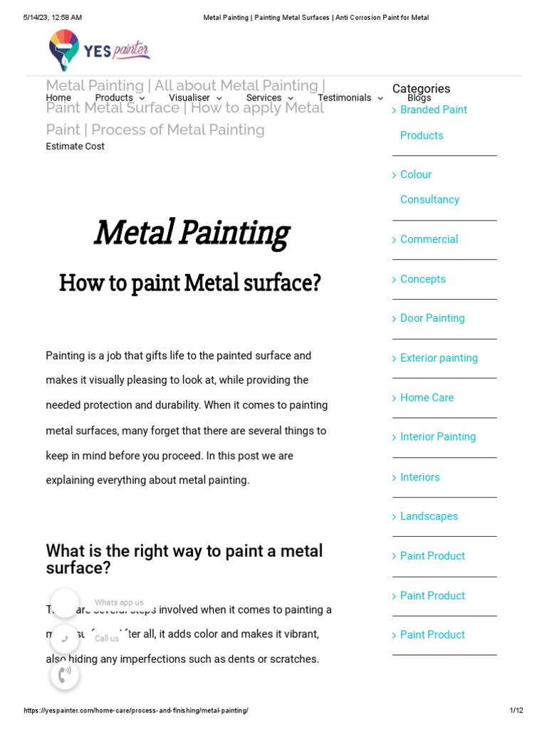 Metal Painting Guide: Techniques & Tips | PDF | Paint | Corrosion