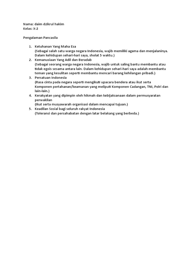 Pengamalan Pancasi Daim DZ | PDF