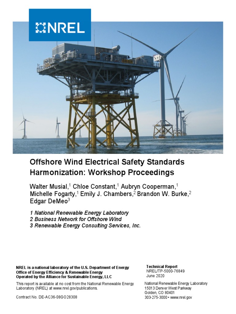 Offshore Wind Electrical Safety Standards Harmonization: Workshop ...
