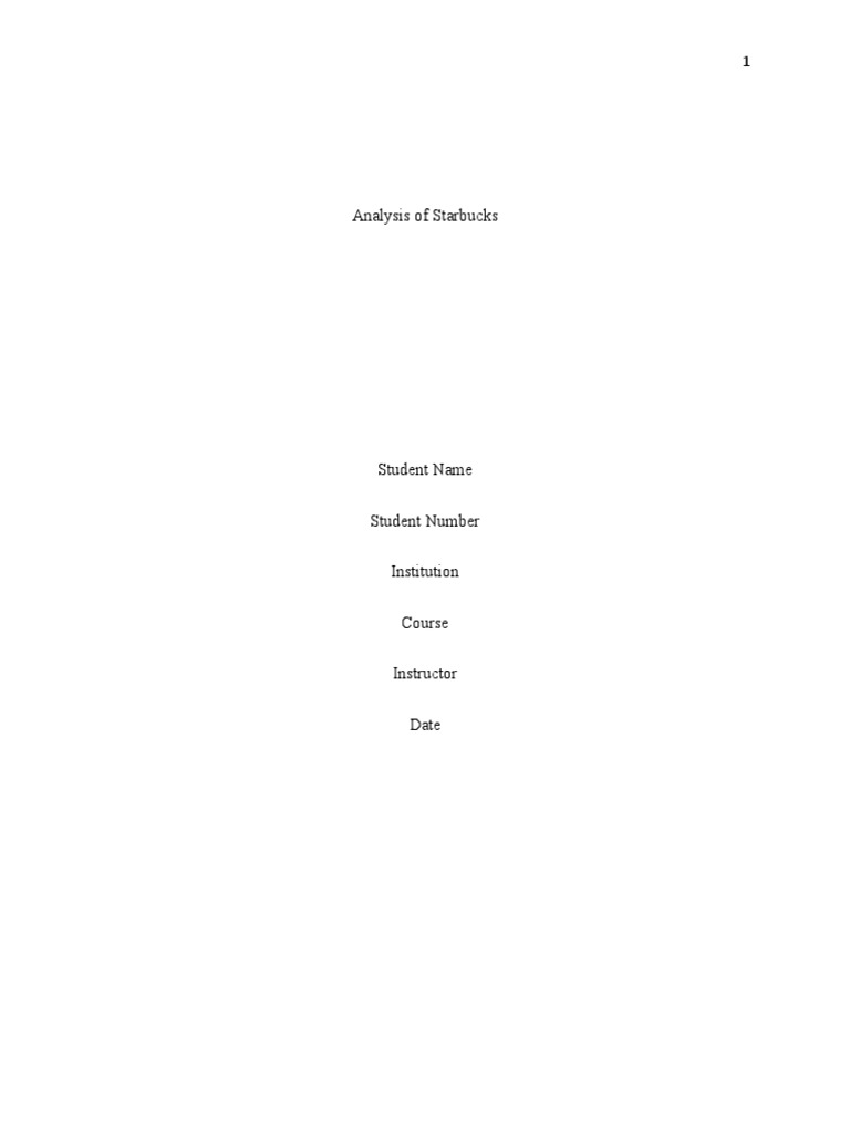 Analysis of StarBucks | PDF | Starbucks | Marketing