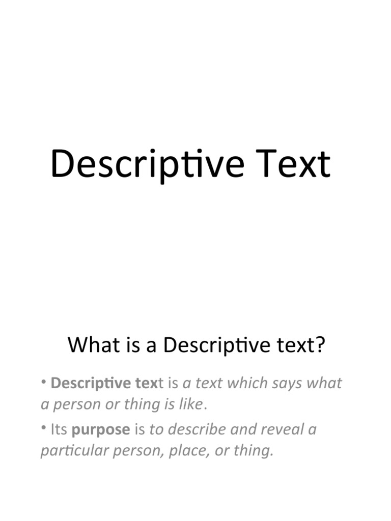 Descriptive Text | PDF | Grammar | Syntax