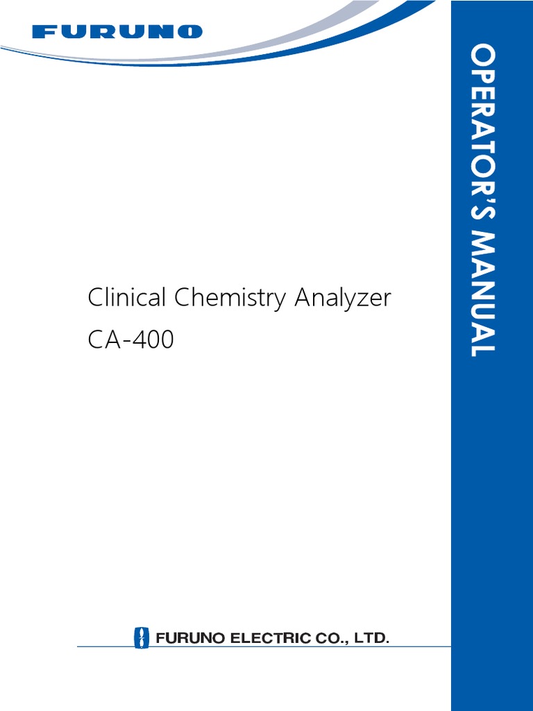 CA 400 OPERATOR's Manual | PDF | Absorbance | Water