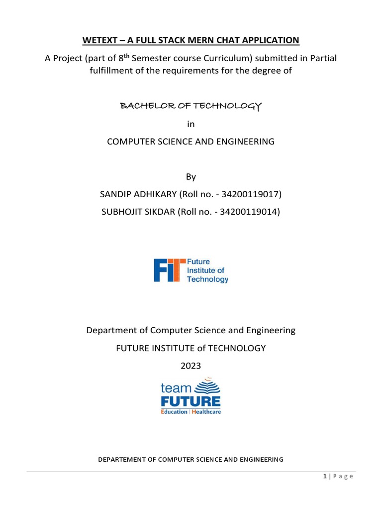 Final Report On Chat Application Using Mern | Download Free PDF | Instant Messaging | Software ...