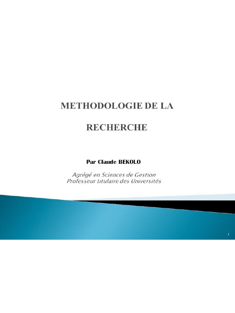 Méthodologie de Recherche 1 | PDF