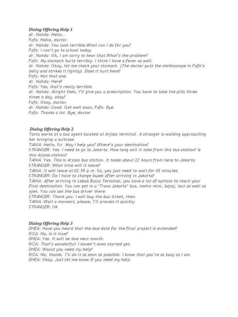 Dialog Offering Help 1 | PDF | Sunscreen