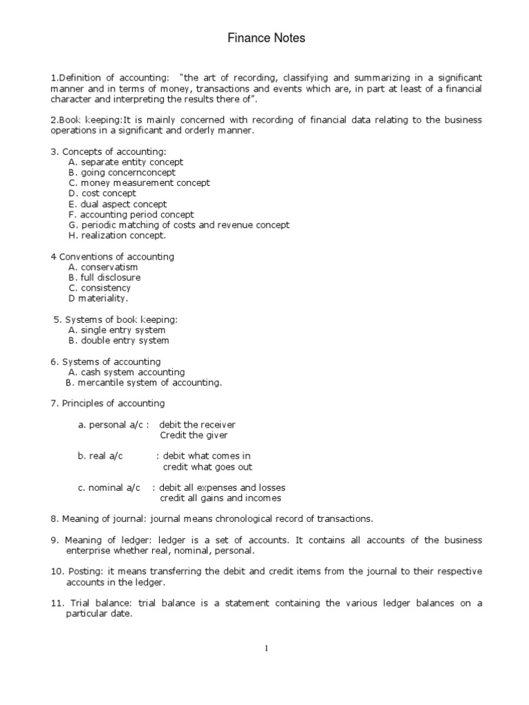 Finance Notes | PDF