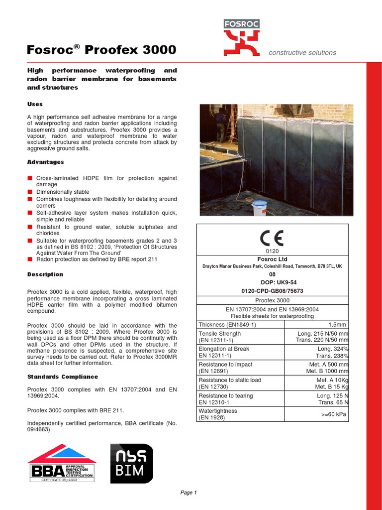 TDS Proofex 3000 Saudi Arabia (1) | PDF | Civil Engineering | Materials