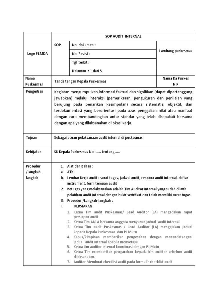 Contoh Sop AI | PDF | Bisnis