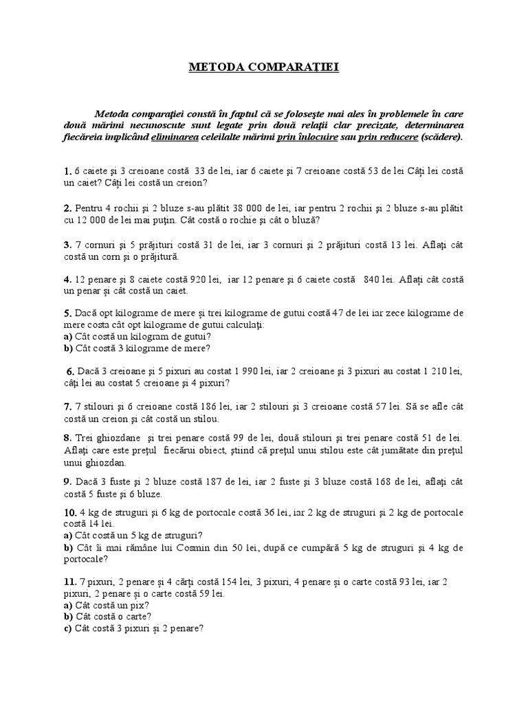 6 Metoda Comparatiei | PDF