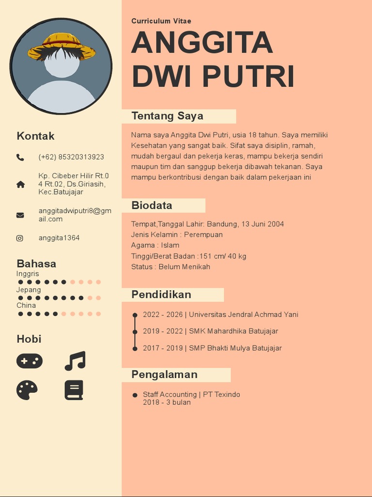 CV - Anggita Dwi Putri | PDF