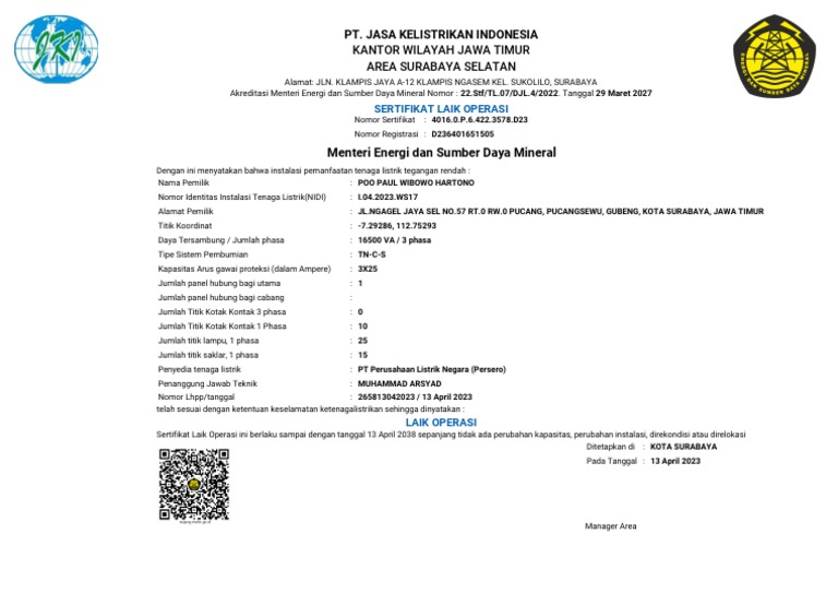 Sertifikasi SLO D236401651505 | PDF