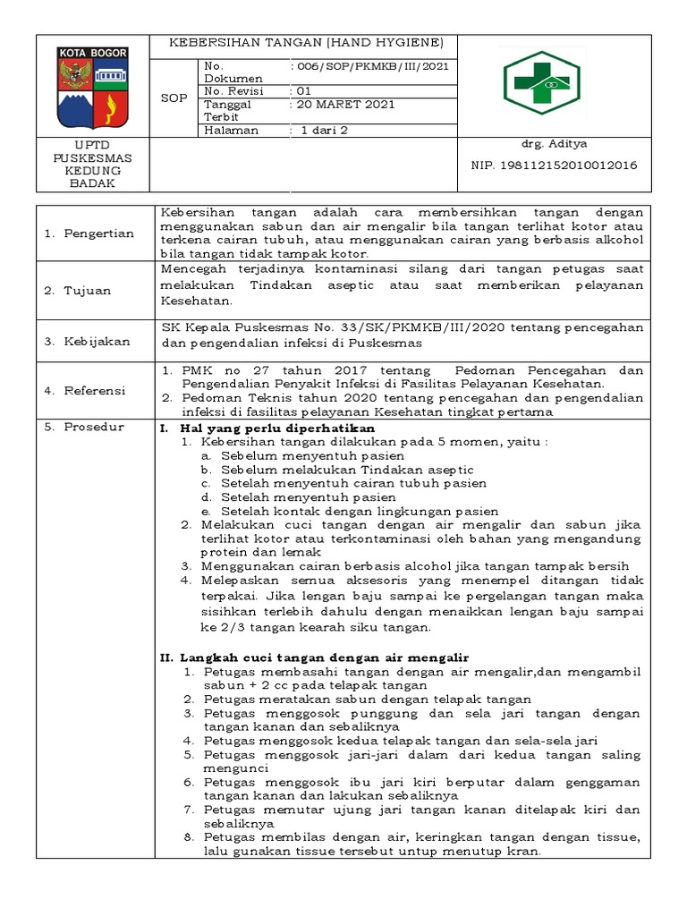 003sop33ppii2021 Sop Hand Hygiene | PDF