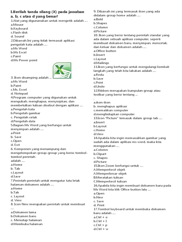 SOAL PAS TIK Kelas 4 Semester Ganjil | PDF
