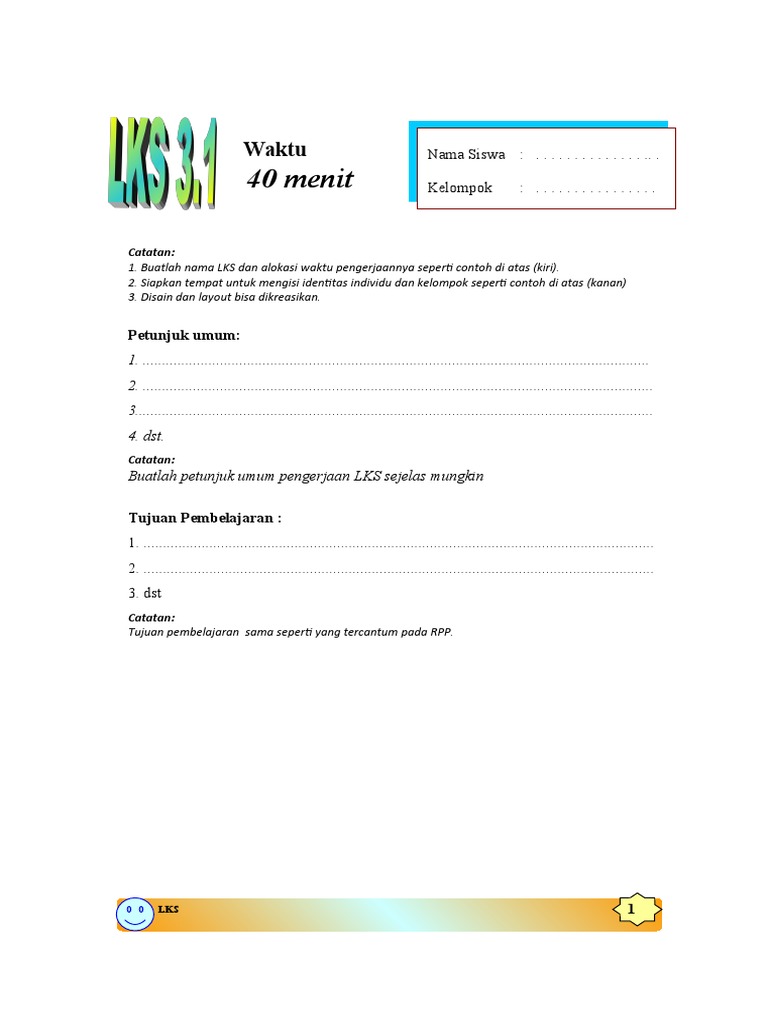 contoh Format LKPD | PDF