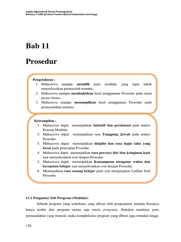 Buku Ajar Ldp Pertemuan 11 Prosedur Pdf