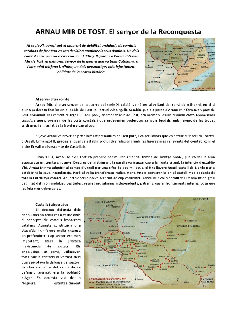 ARNAU MIR DE TOST - Text Amb Preguntes (PER COMPLETAR) | PDF