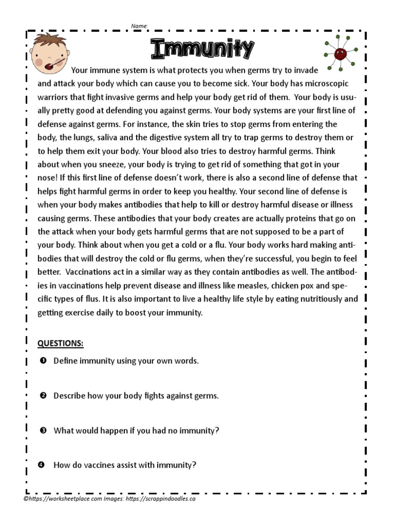 Immunity Comprehension Passage | PDF