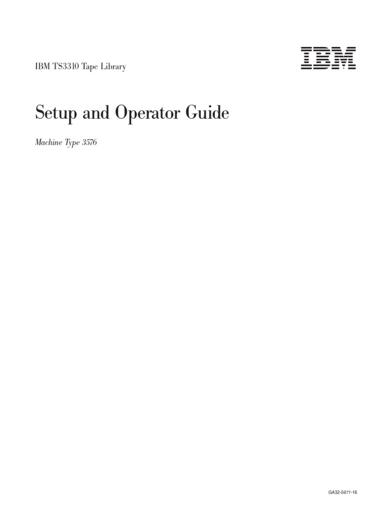 Setup and Operator Guide: IBM TS3310 Tape Library | PDF | Library (Computing) | Online And Offline