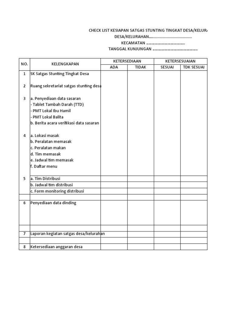 Laporan Satgas Stunting Desa-1 | PDF