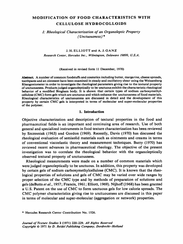 Modification of Food Characteristics With CMC | PDF | Rheology | Amplitude