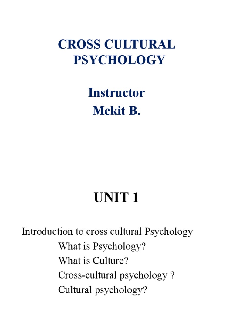 Cross Cultural Psychology | PDF | Psychology | Morality