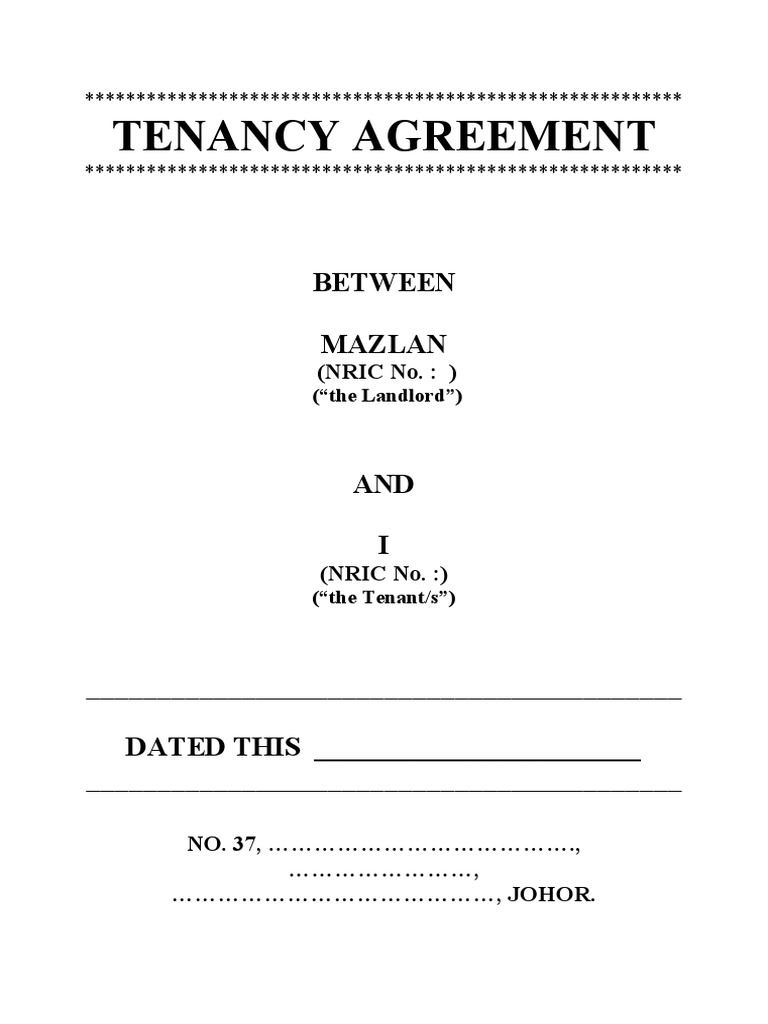 TENANCY AGREEMENT | PDF