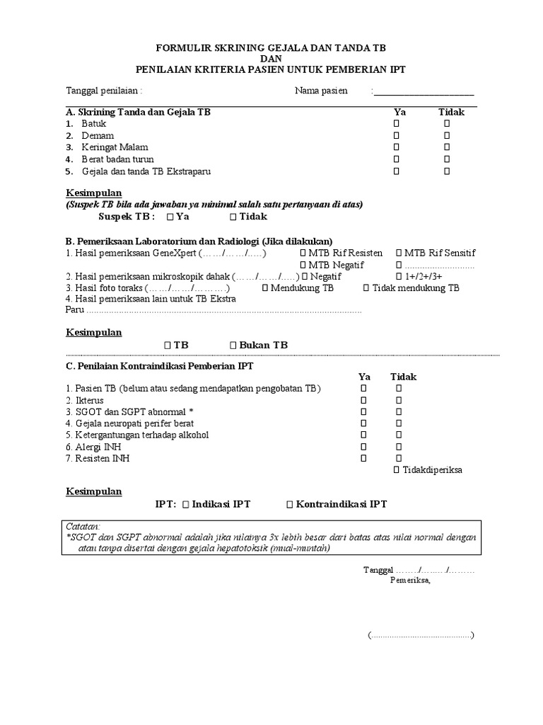 Skrining TB Dan IPT | PDF