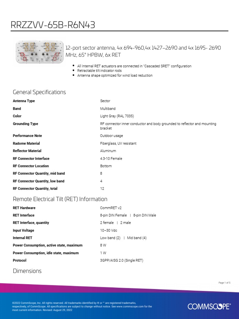 RRZZVV 65B R6N43 | PDF | Antenna (Radio) | Wireless