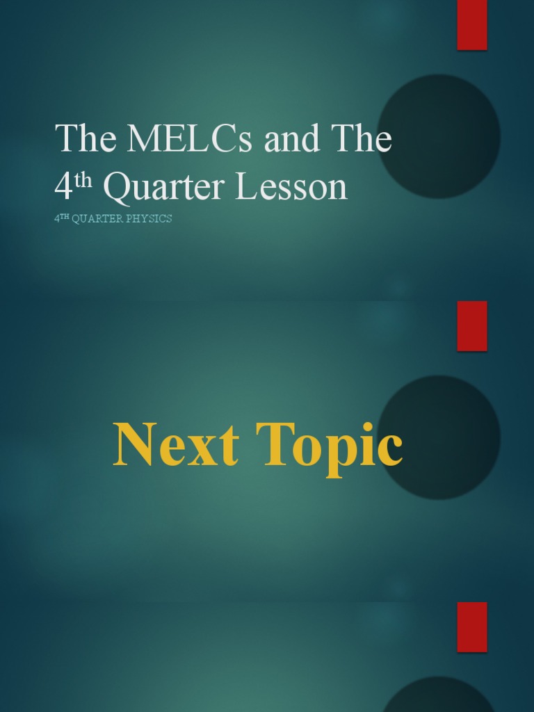6 02 2022 The MELCs and The 4th Quarter Lesson | PDF | Potential Energy ...