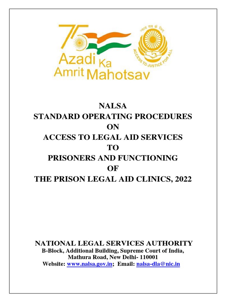 NALSA SOP - Functioning of Prison Legal Aid Clinics 2022 | PDF | Legal ...