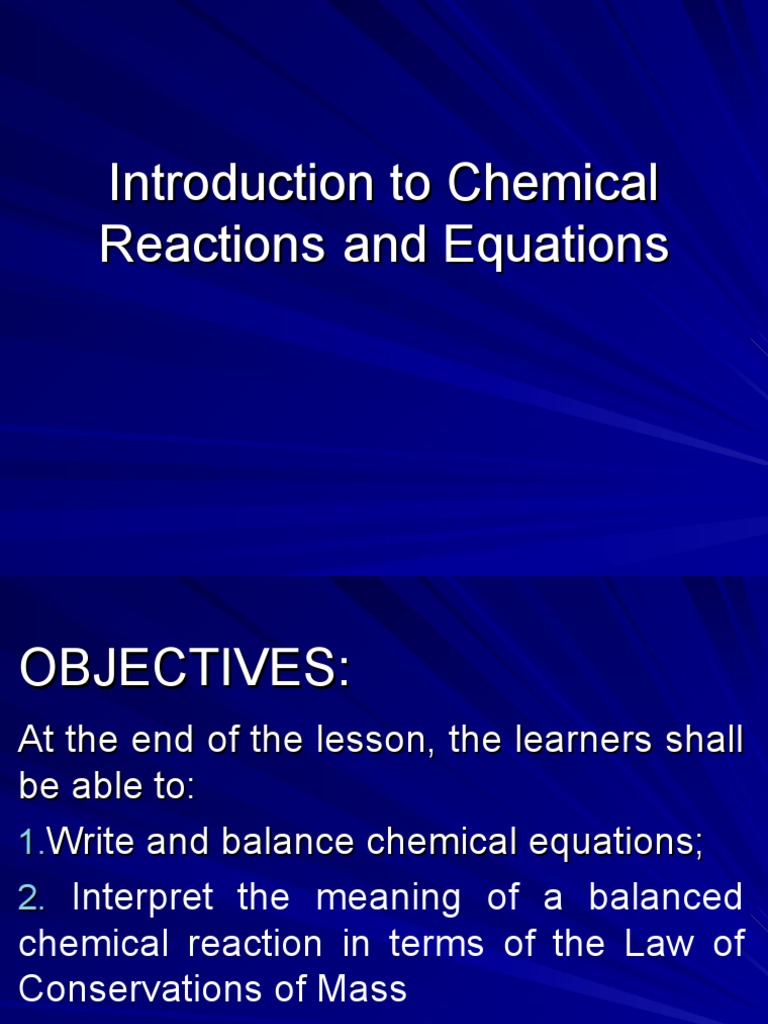Introduction To Chemical Reactions 4 3 14 For Demo | PDF | Chemical ...