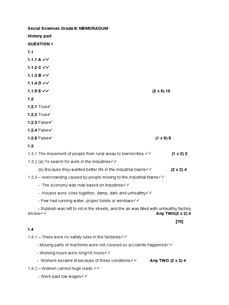 Grade 8 Social Sciences Memorandum | PDF | Cartography | Geography
