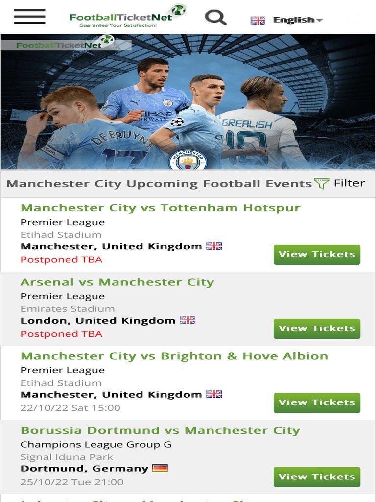 Buy Manchester City Tickets 202223 Football Ticket Net | PDF