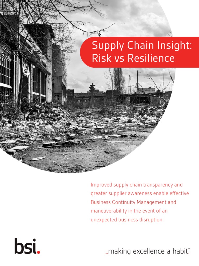 Bsi Whitepaper Risk Vs Resilience Supply Chain | PDF | Supply Chain ...