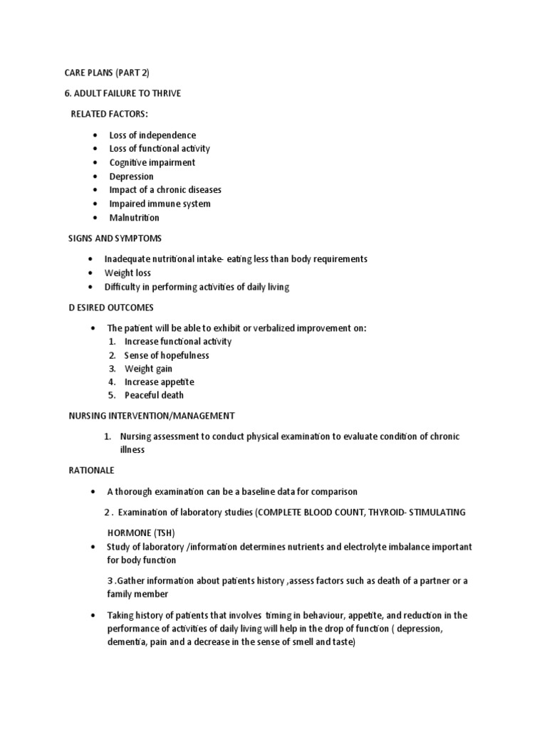 CARE PLANS Part 2 | PDF | Dehydration | Medicine