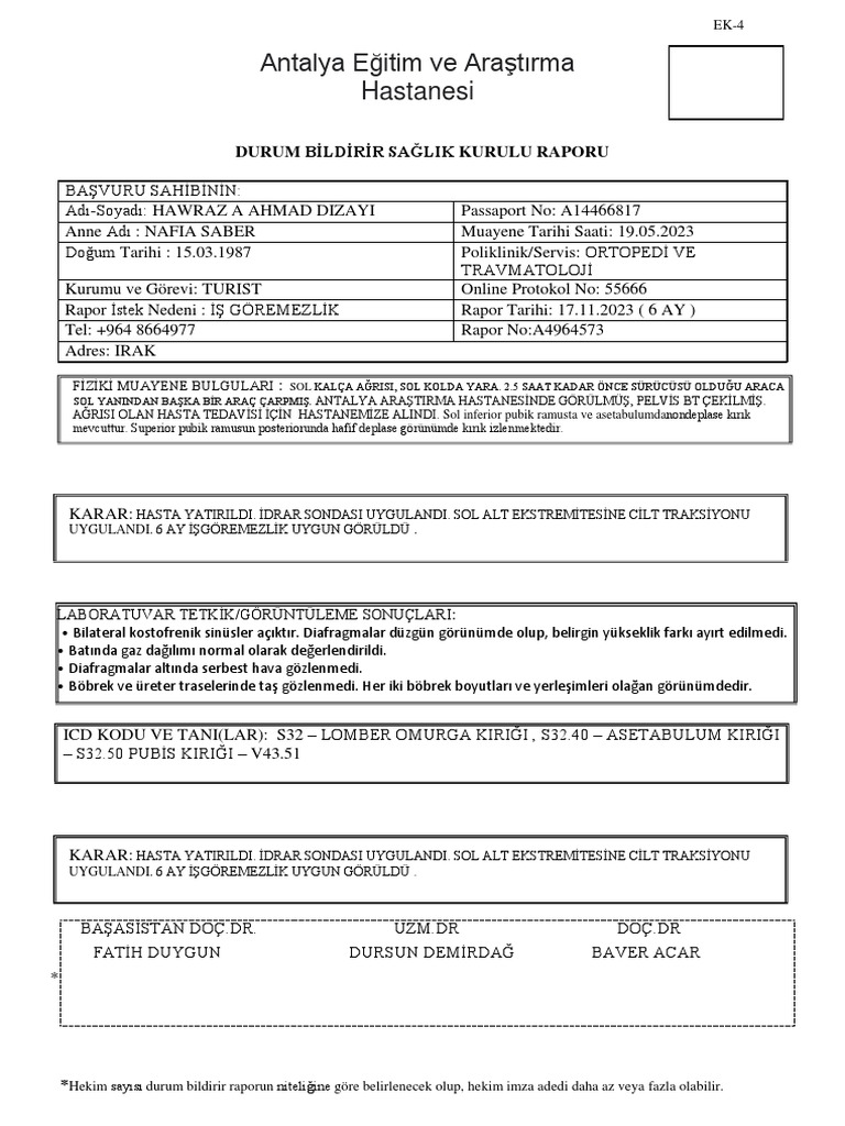 Antalya Eğitim Ve Araştırma Hastanesi: Durum Bildirir Sağlik Kurulu ...