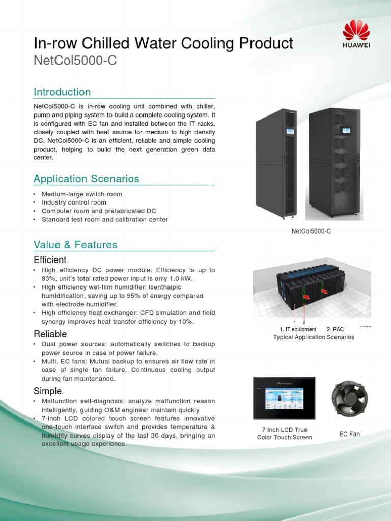 NetCol5000-C In-row Chilled Water Cooling Product Datasheet | PDF