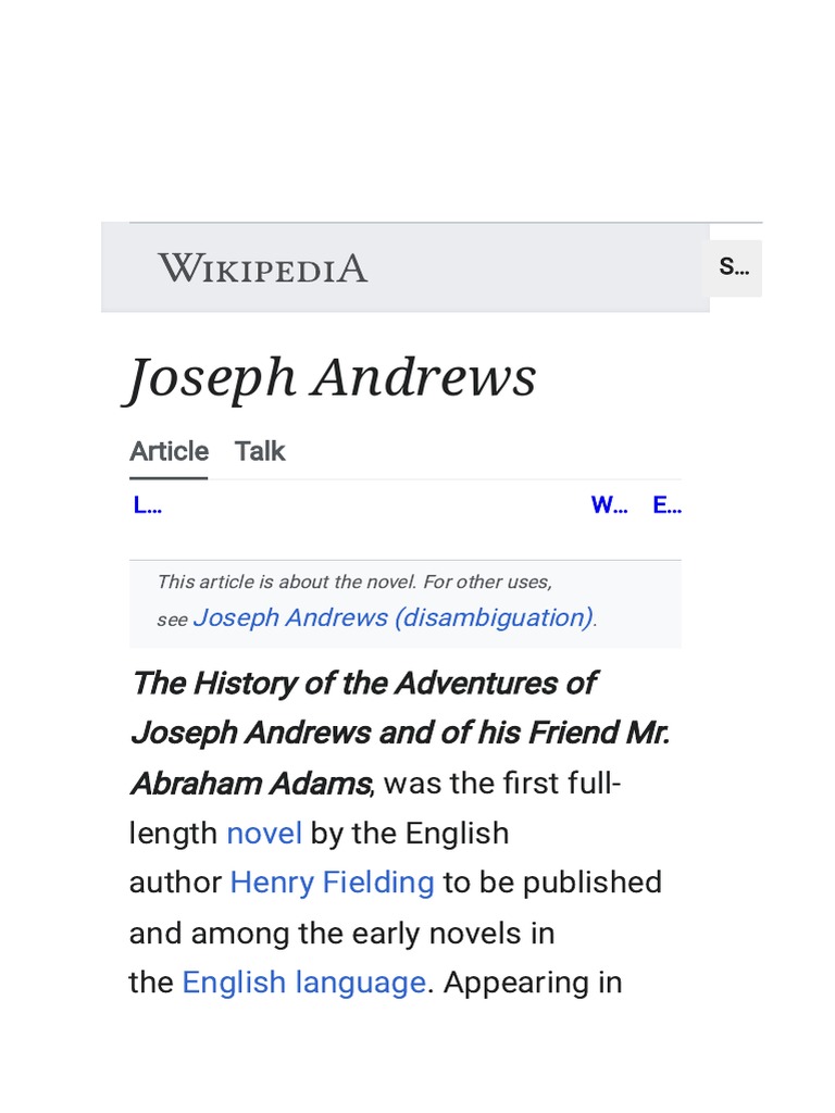 Summary of Joseph Andrews | PDF