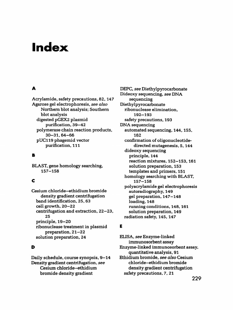 Index 1999 Molecular-Biology-Techniques | PDF | Gel Electrophoresis ...