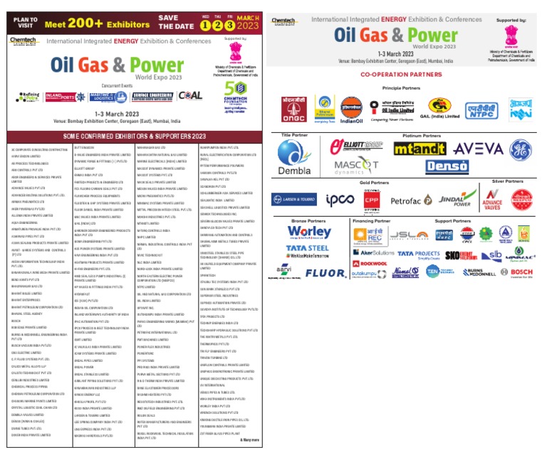 Ogp 2023 Exhibitors List | PDF | Pipe (Fluid Conveyance) | Materials
